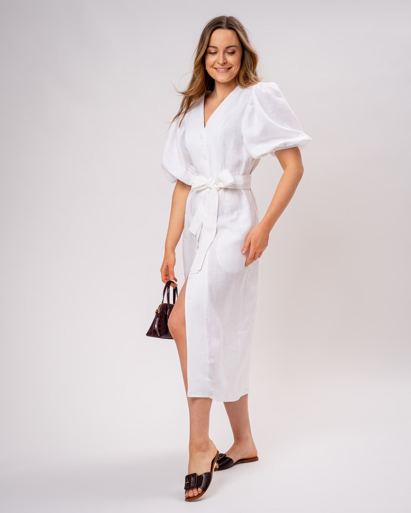 Embrace timeless elegance with natural linen dress Elin